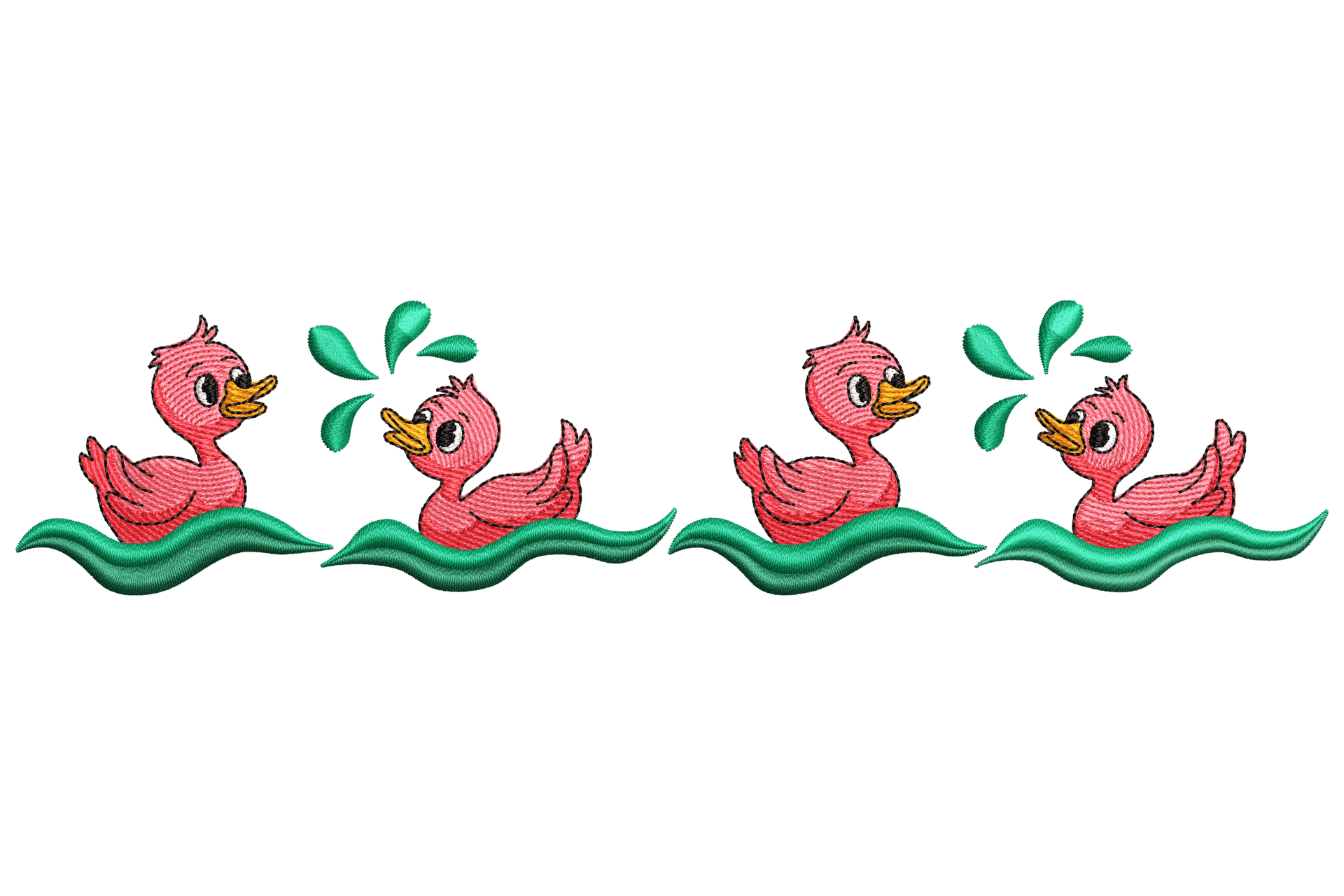 Duck Border – Baby Duck Machine Embroidery Design | Embroidize
