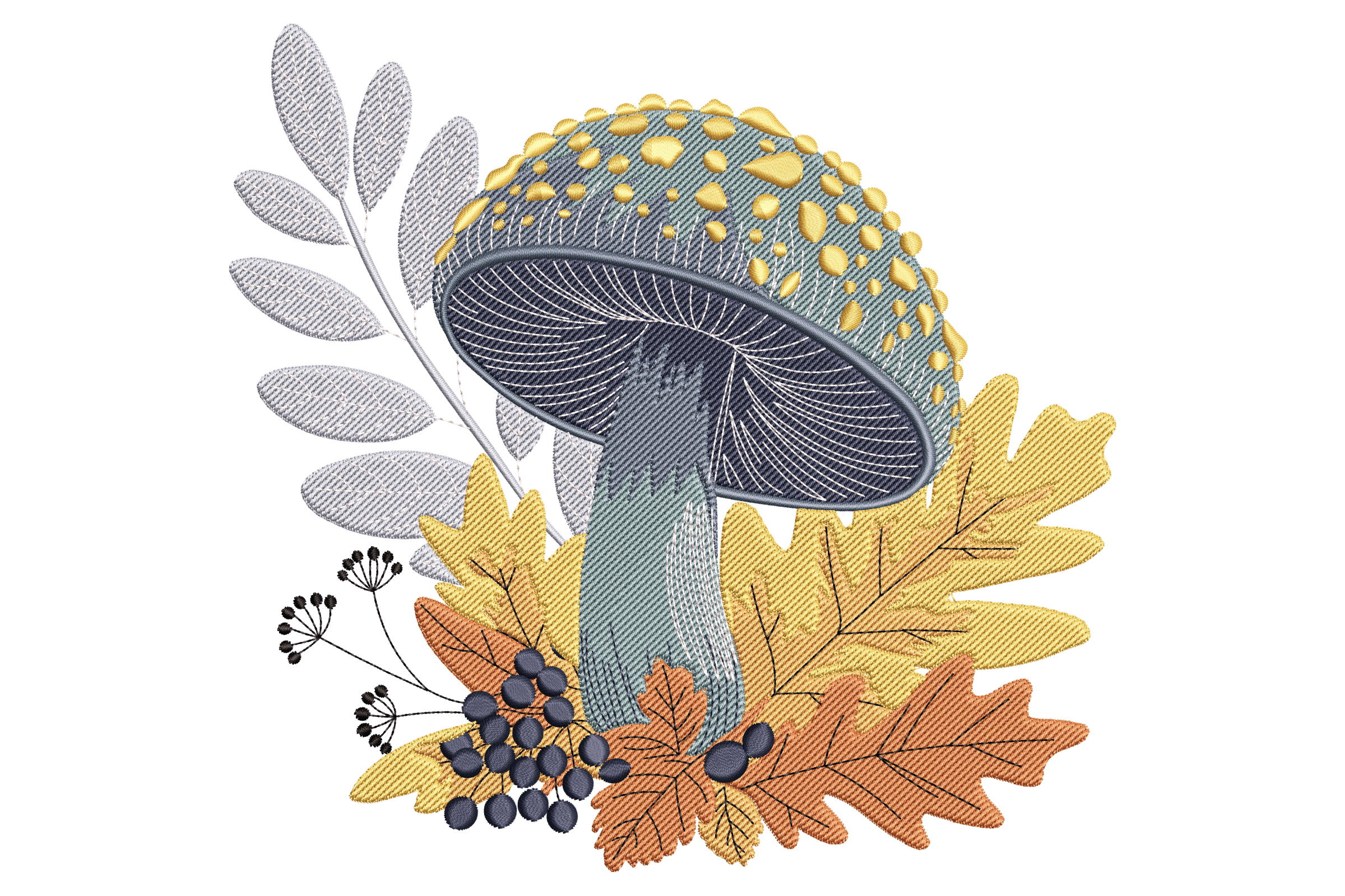 Autumn Mushroom – Woodland Botanical Machine Embroidery Design | Embroidize