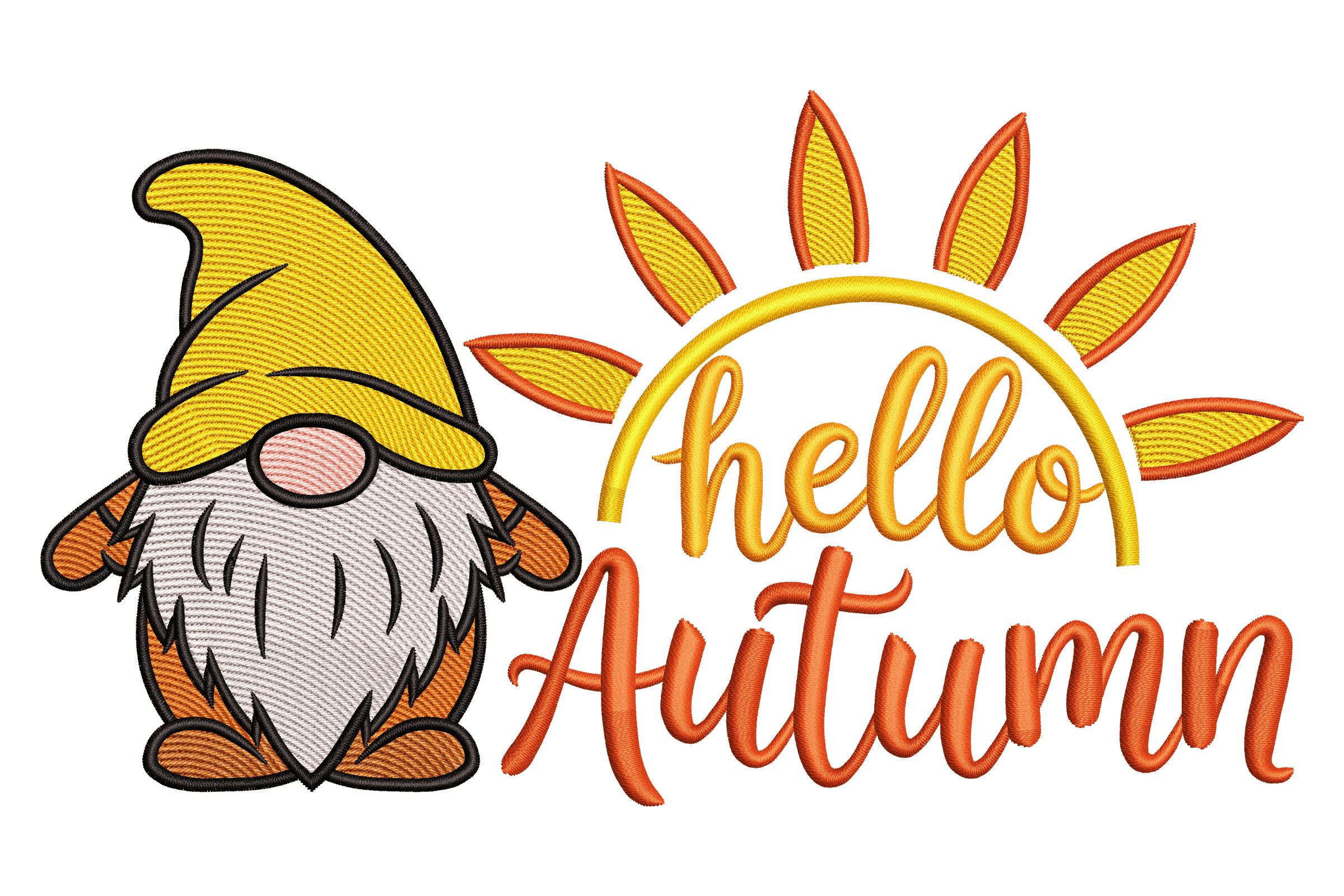 Hello Autumn Gnome – Fall Machine Embroidery Design | Embroidize
