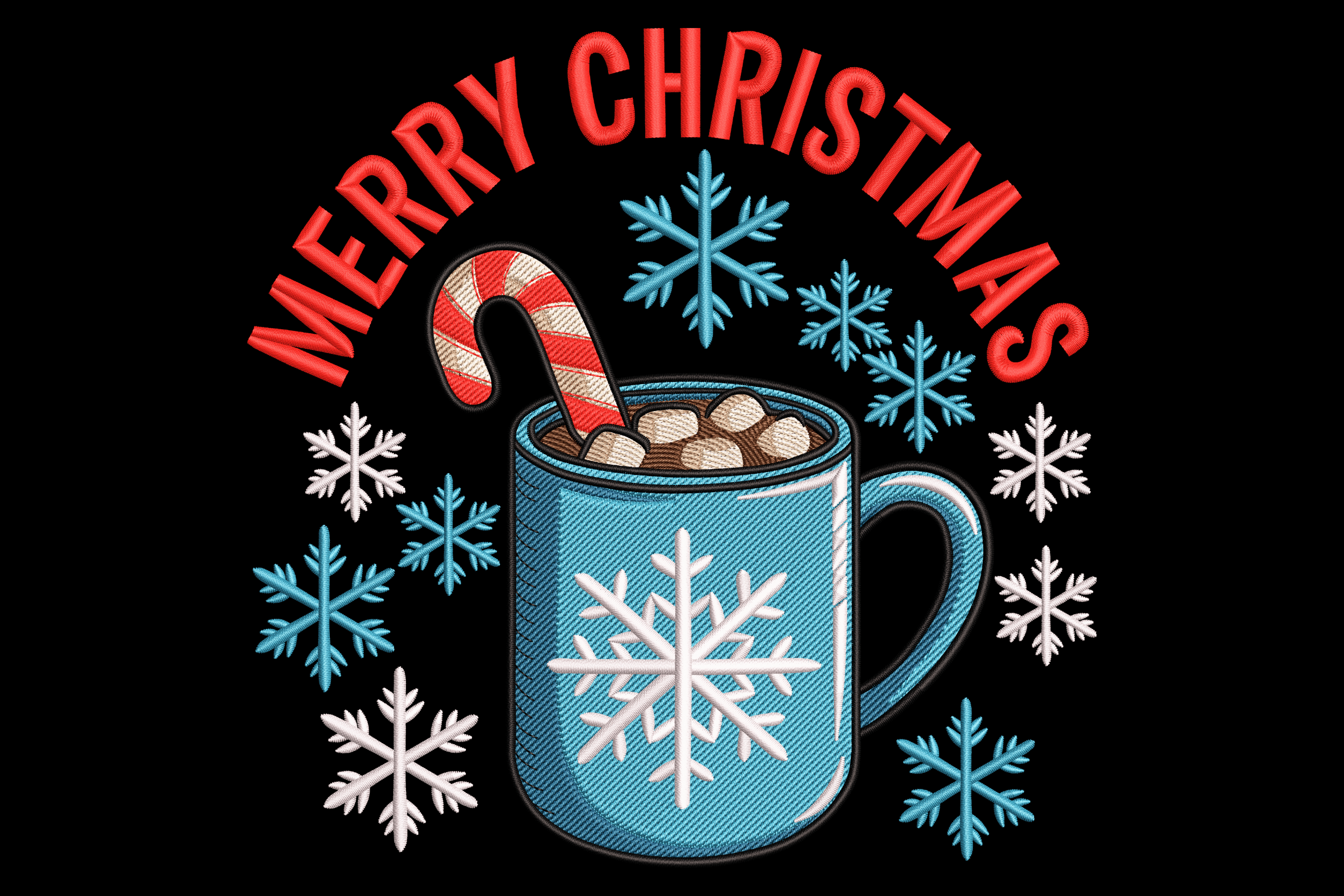 Merry Christmas Cocoa Mug – Machine Embroidery Design | Embroidize