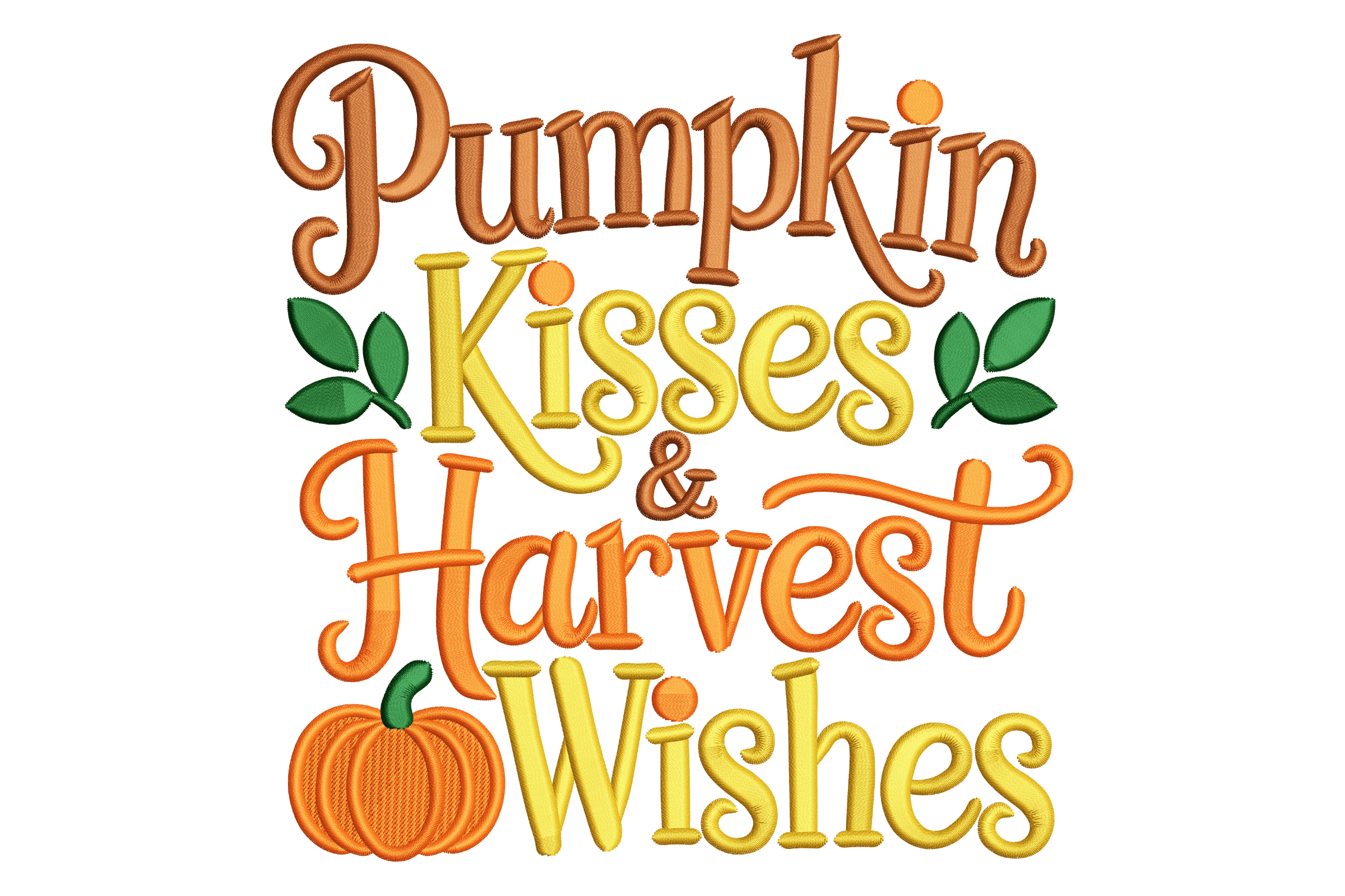 Pumpkin Kisses & Harvest Wishes – Fall Machine Embroidery Design ...