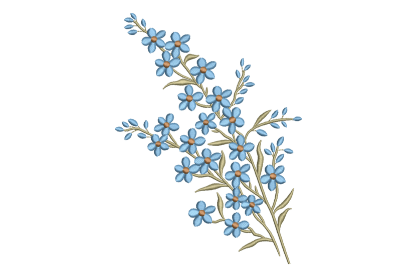 Forget-Me-Not Floral Spray – Machine Embroidery Design | Embroidize