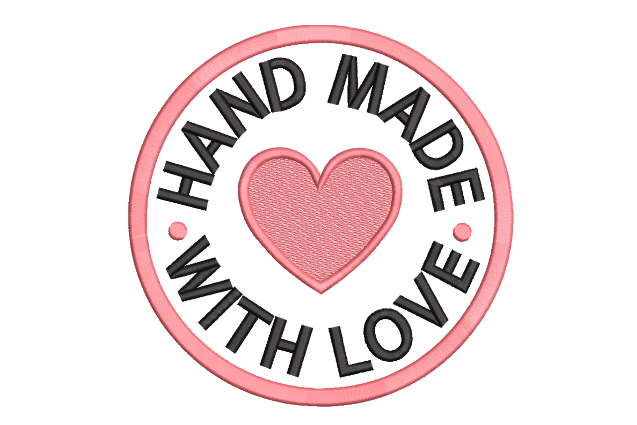 Handmade With Love Label – Machine Embroidery Design | Embroidize