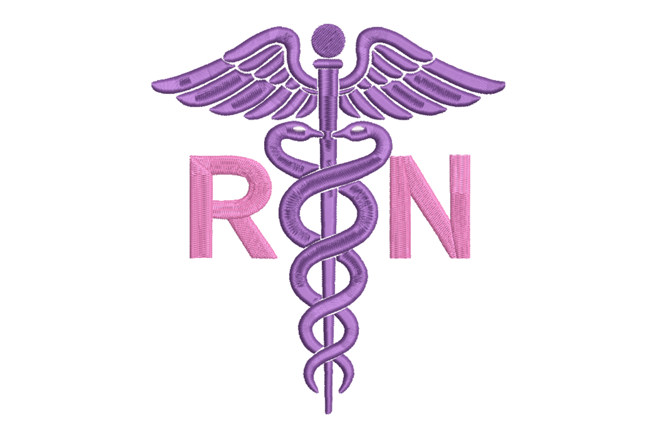 RN Caduceus – Nurse Monogram Machine Embroidery Design | Embroidize