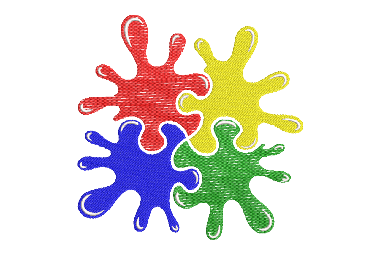 Colorful Paint Splash –Machine Embroidery Design | Embroidize