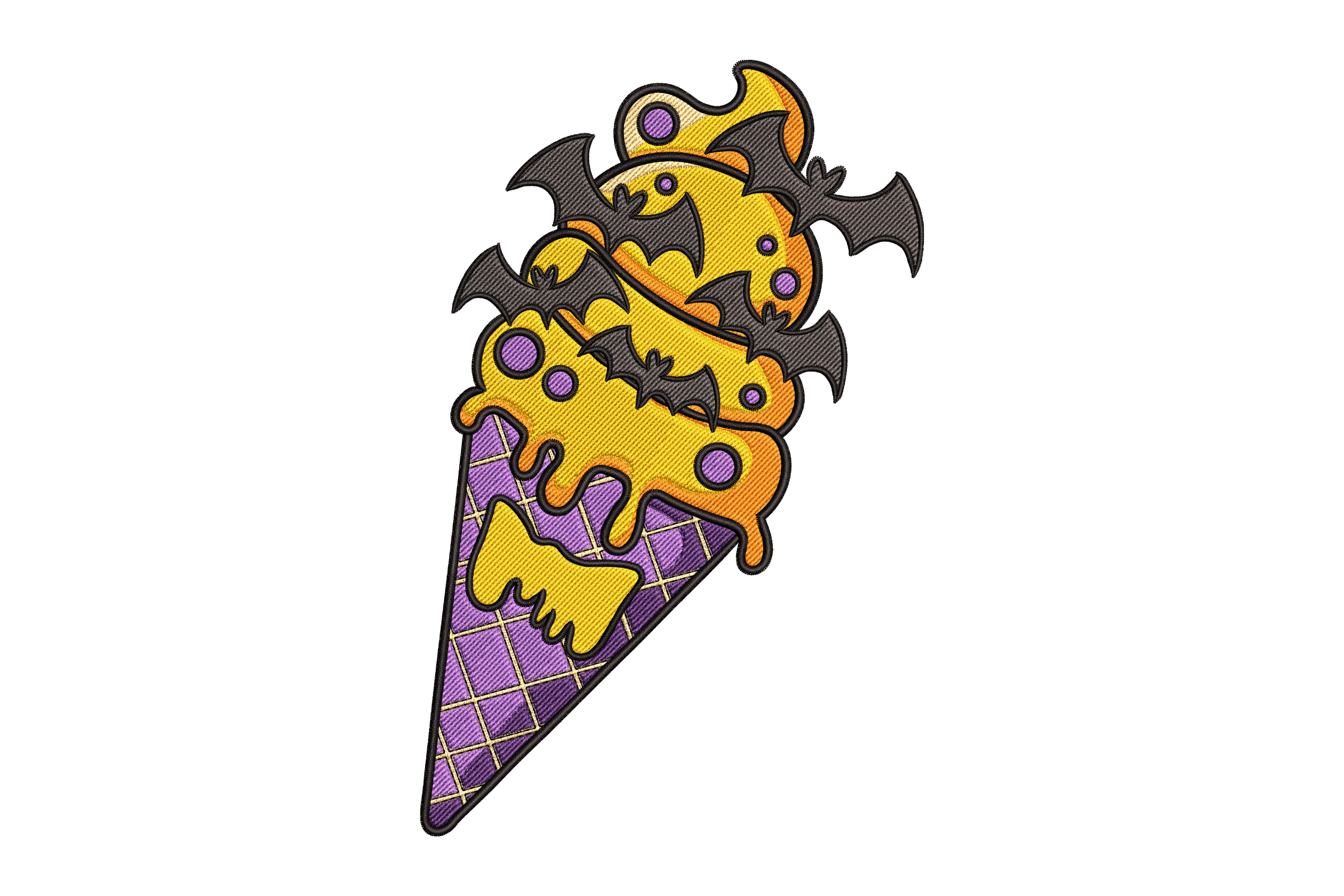 Halloween Bat Ice Cream - Machine Embroidery Design | Embroidize