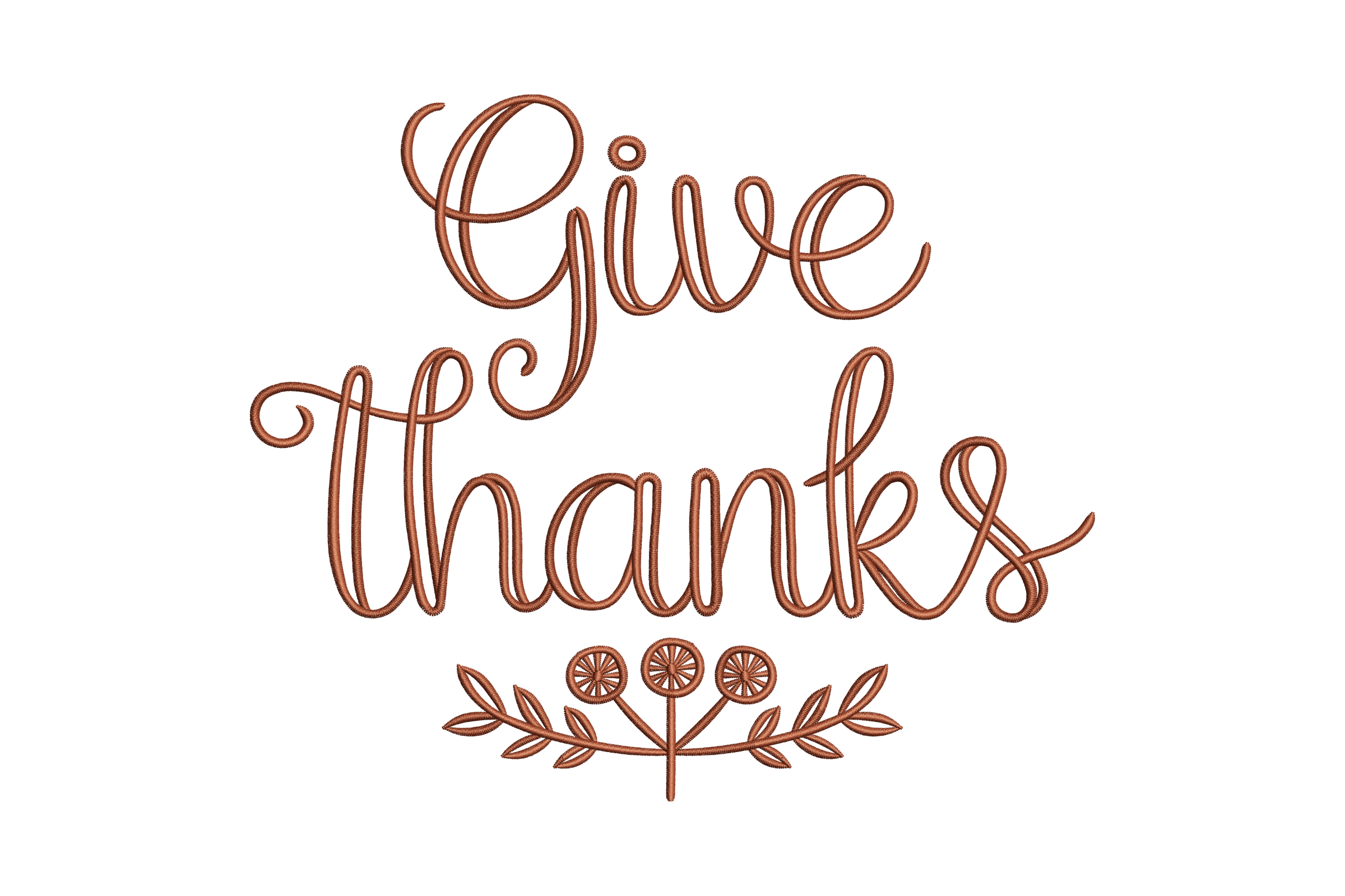 Give Thanks Thanksgiving Machine Embroidery Design | Embroidize