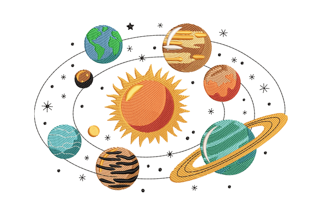 Solar System Map – Machine Embroidery Design | Embroidize