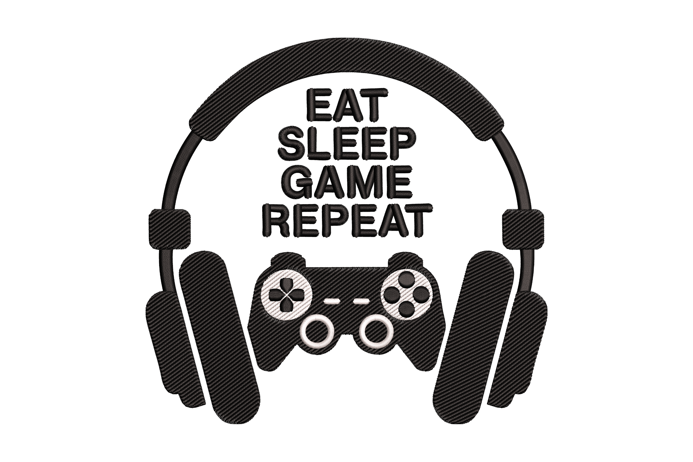 Eat Sleep Game Repeat – Machine Embroidery Design | Embroidize