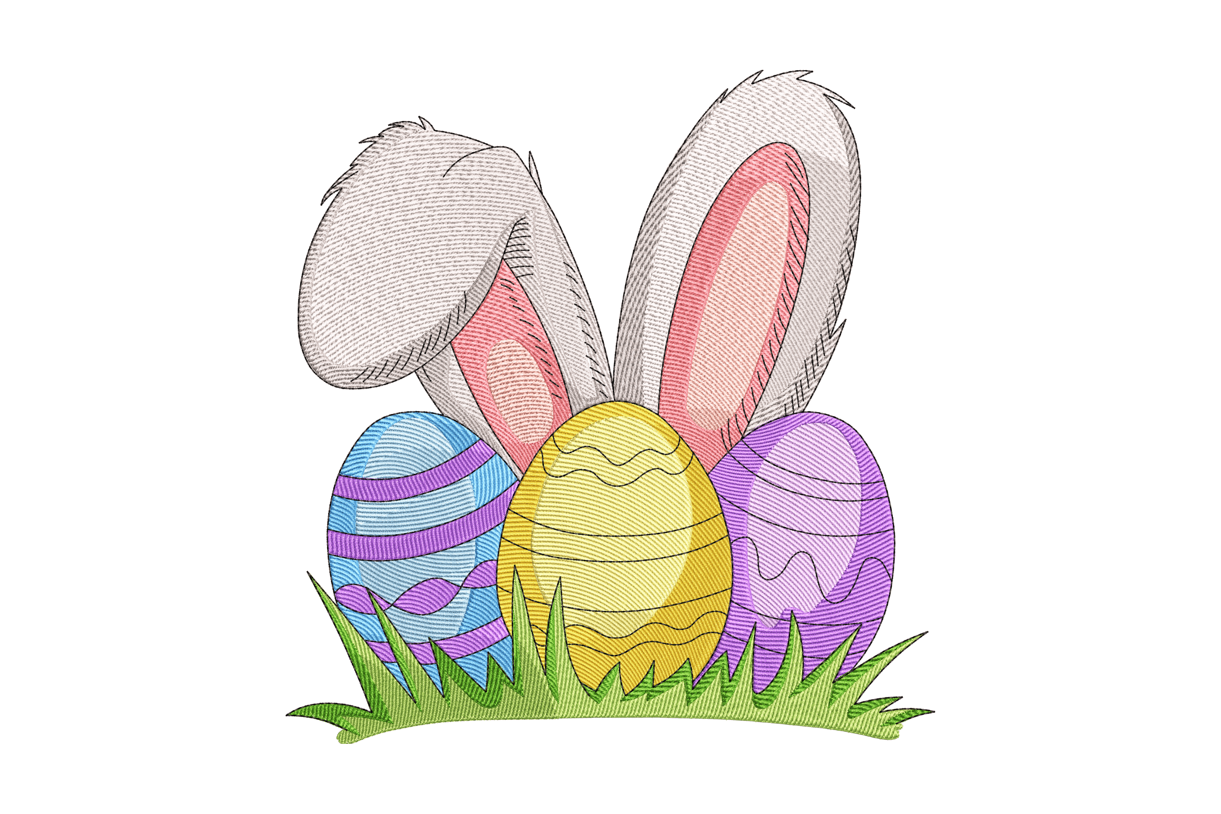 Easter Bunny Ears & Eggs – Machine Embroidery Design | Embroidize