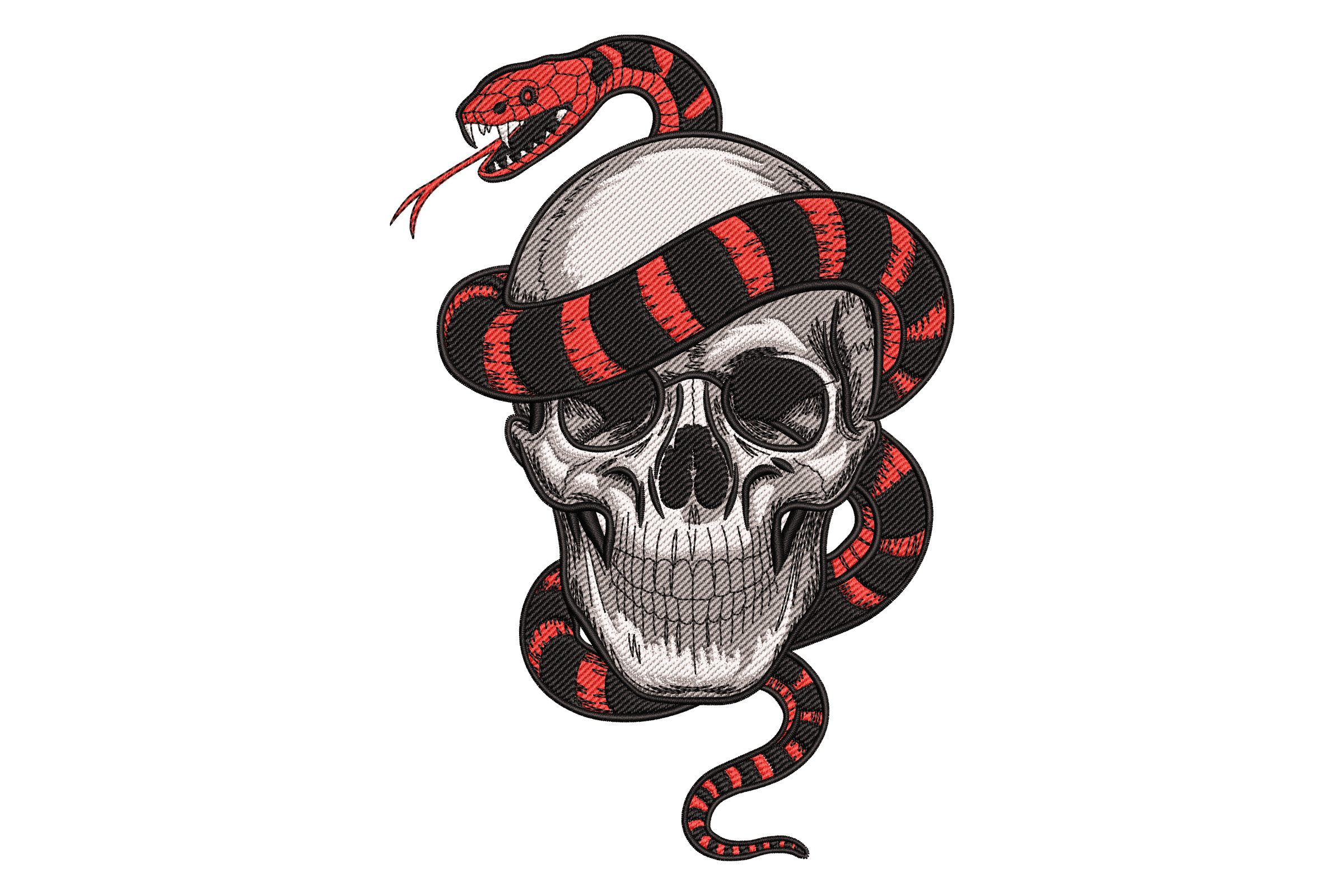 Skull and Snake – Gothic Machine Embroidery Design | Embroidize