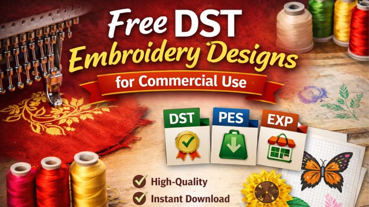 Free DST Embroidery Designs Download for Commercial Use | Embroidize