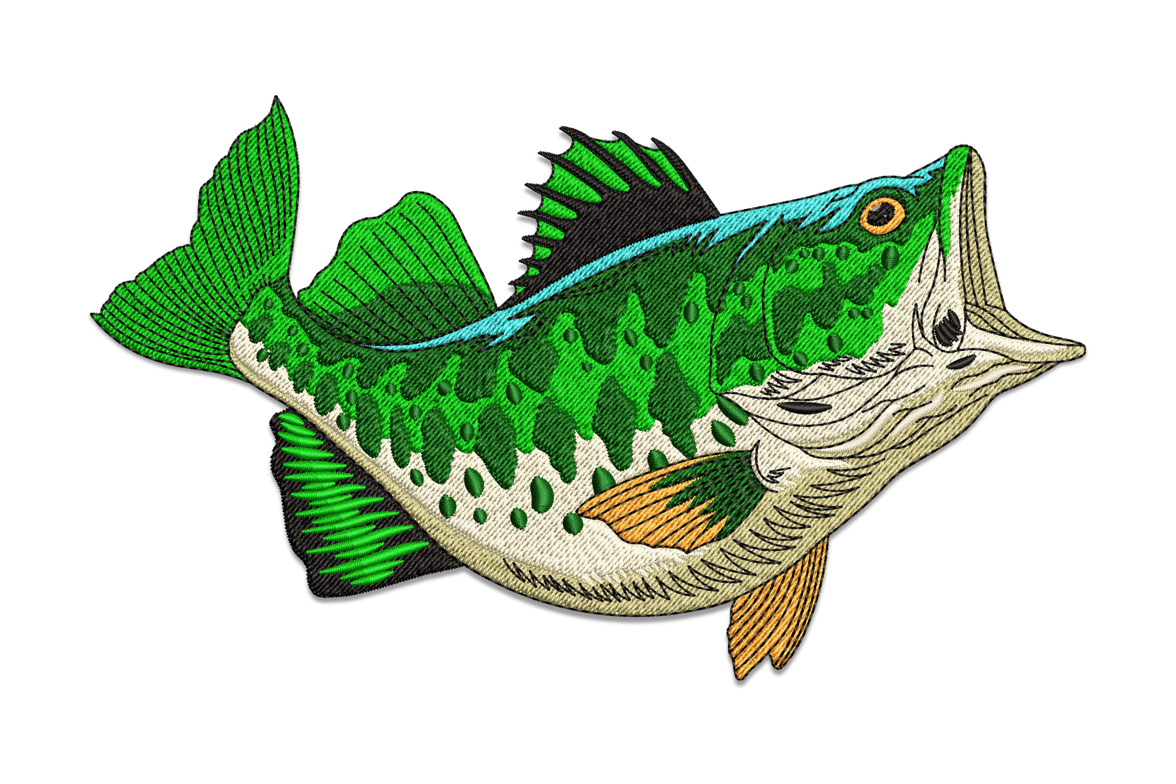 Realistic Bass, Koi, and Tropical Fish Machine Embroidery Designs ...