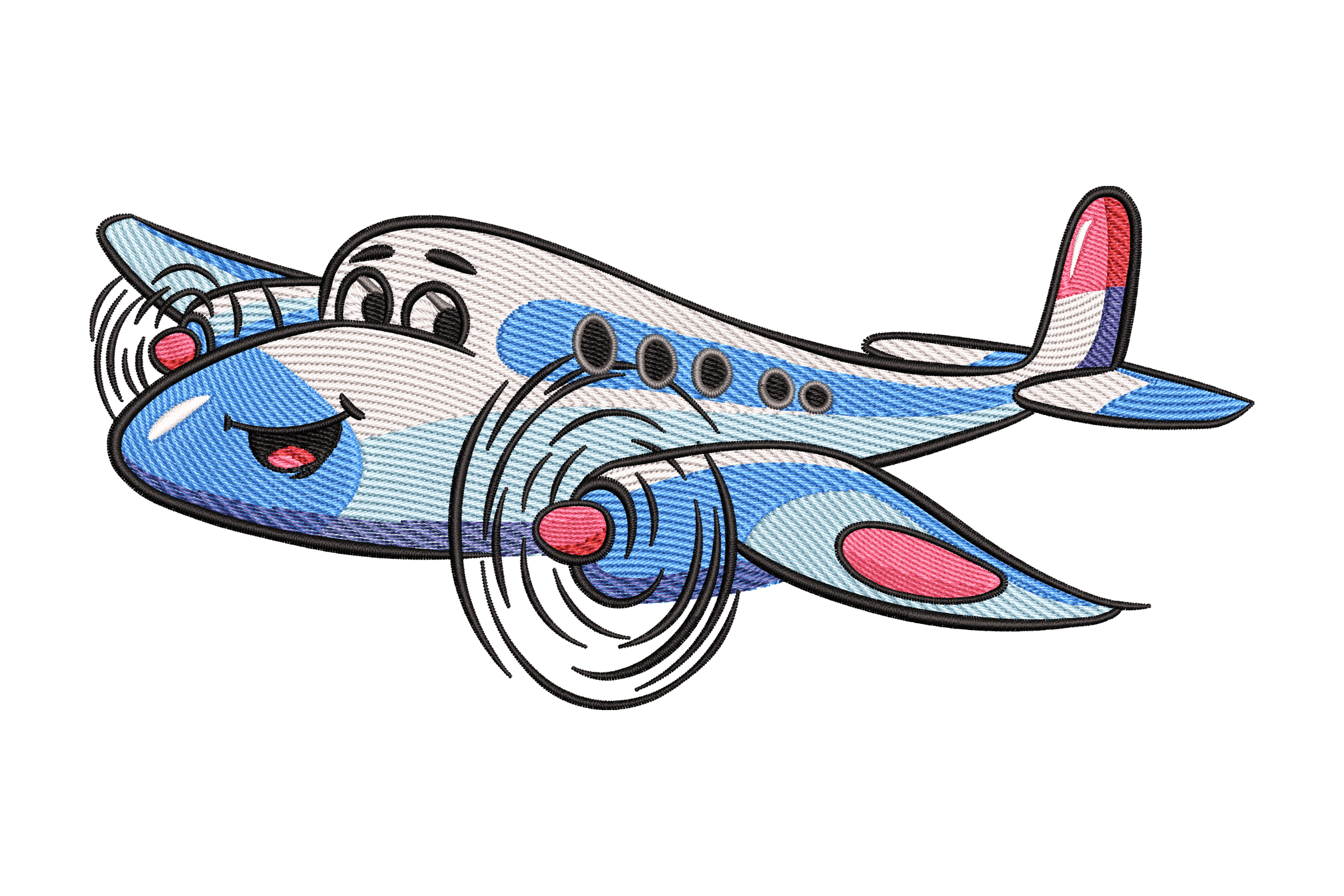 Cute Cartoon & Vintage Airplane Machine Embroidery Design Bundle ...