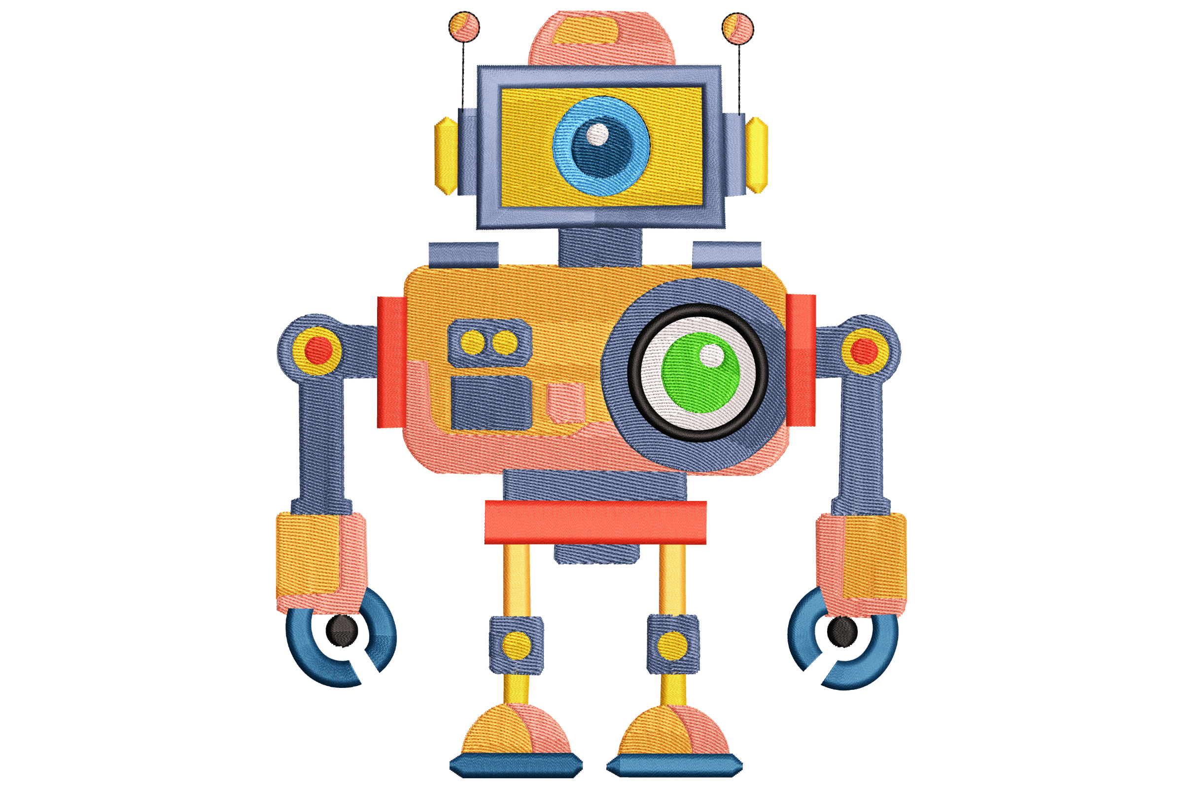 Cute & Cartoon Robot Machine Embroidery Design Bundle | Embroidize