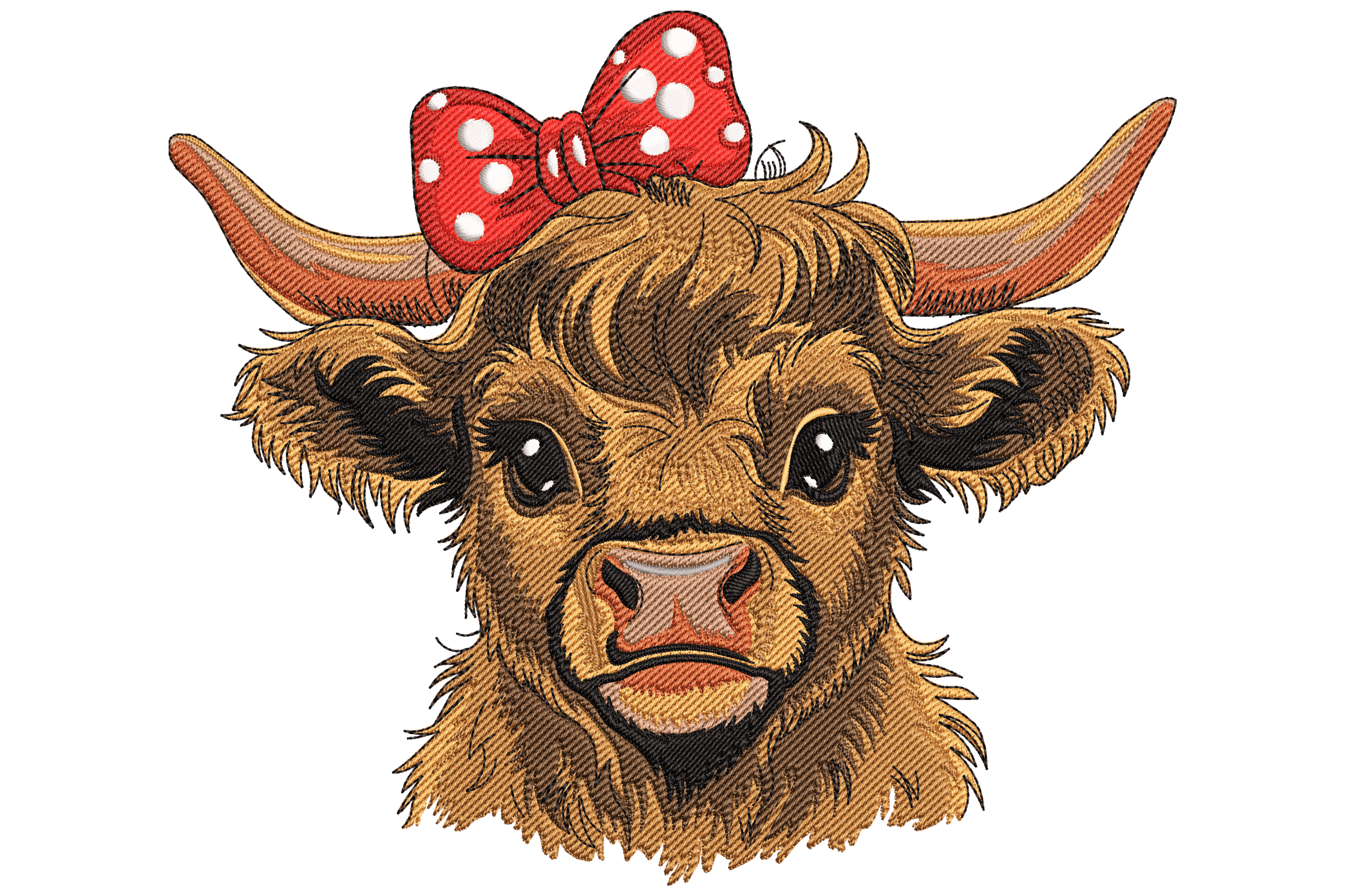 Adorable Highland Cow and Baby Calf Machine Embroidery Design Bundle ...