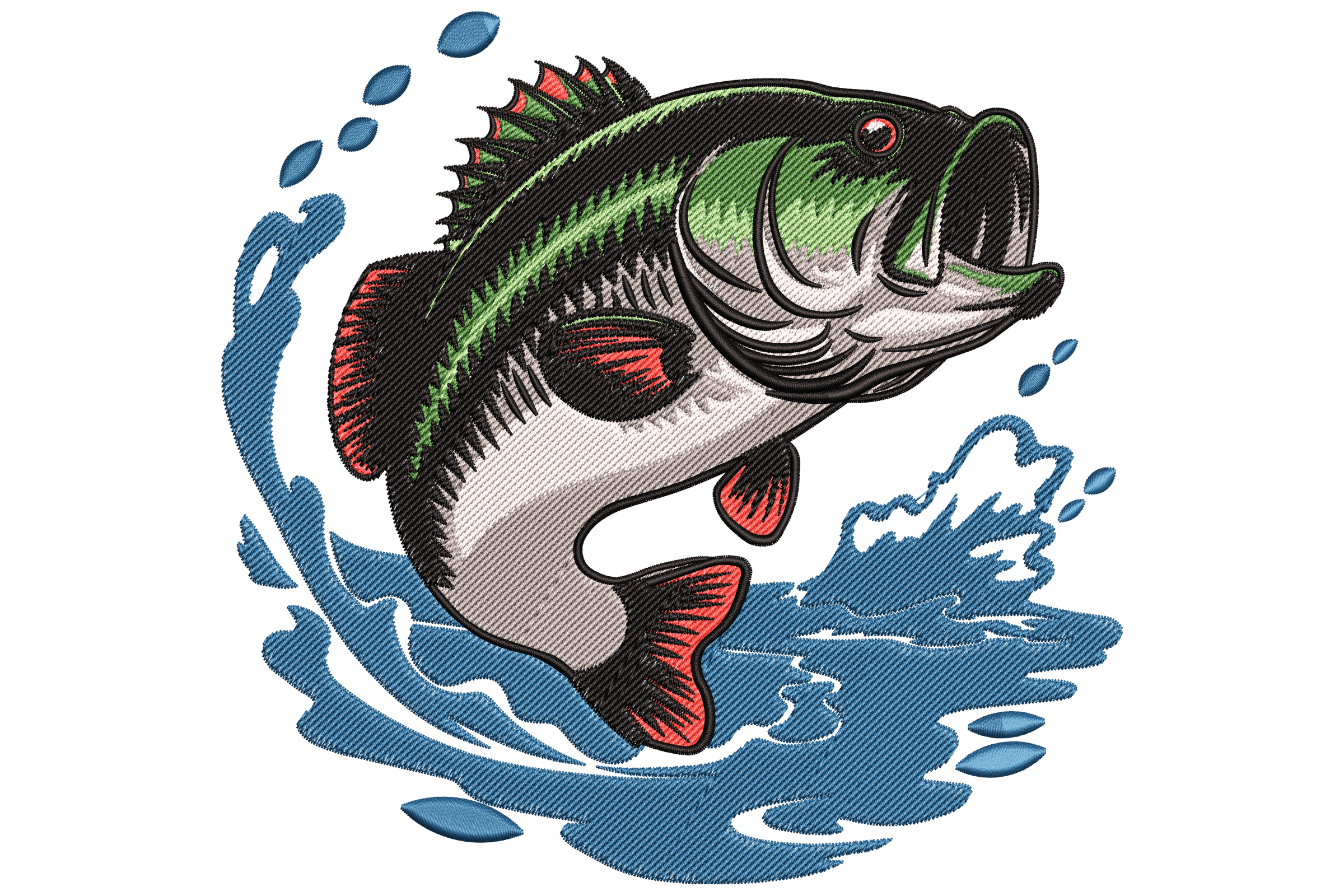 Realistic Bass, Koi, and Tropical Fish Machine Embroidery Designs ...