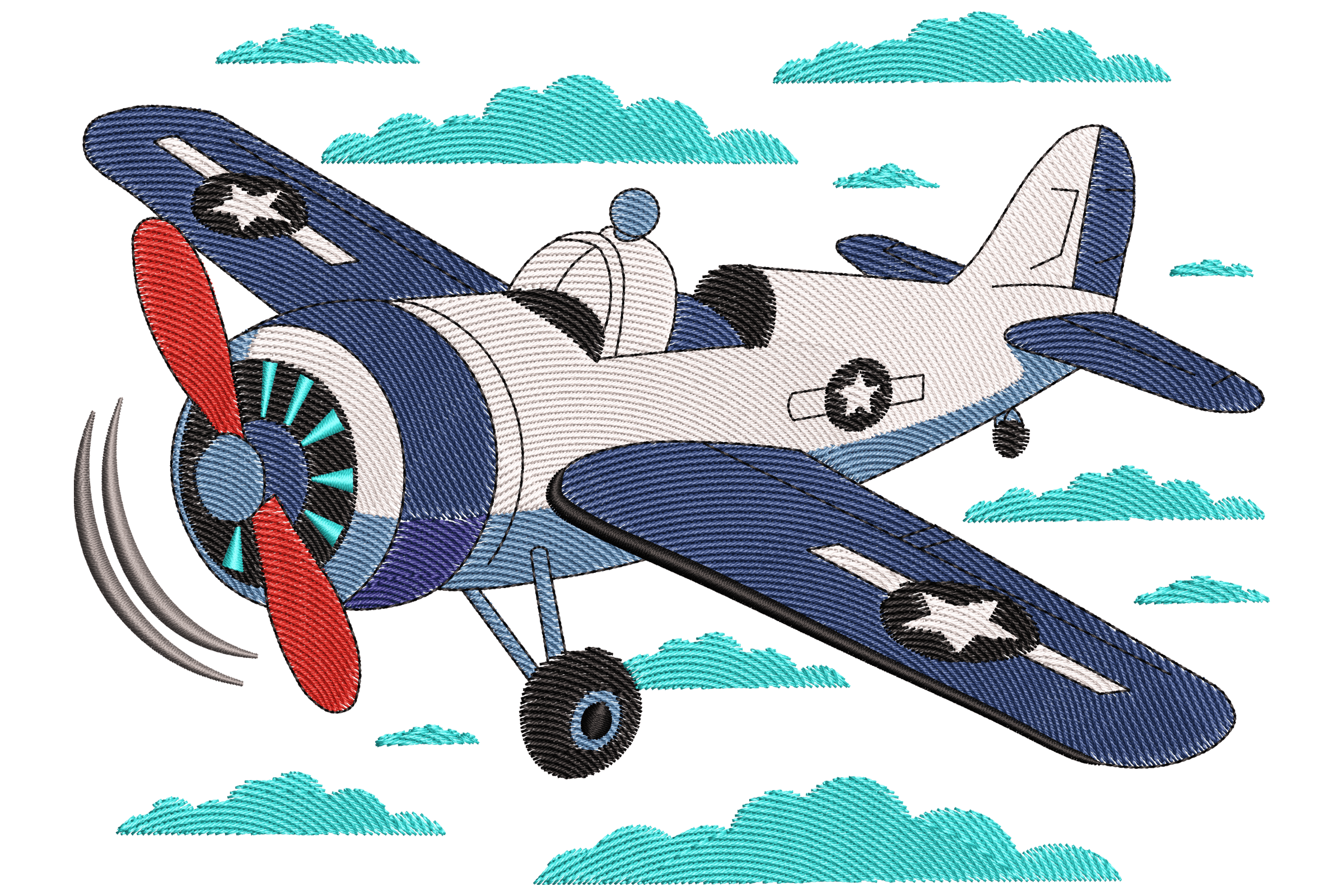 Cute Cartoon & Vintage Airplane Machine Embroidery Design Bundle ...